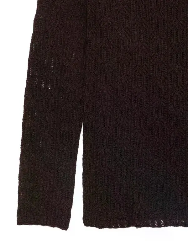 Alpha Studio Pointelle-knit Boat Neck Sweater