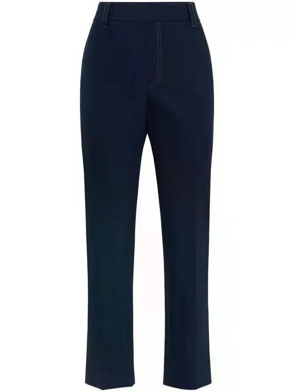 Brunello Cucinelli Monili Chain-embellished Straight Trousers - Blue