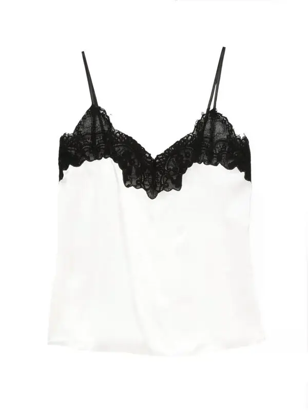Co Name’ Lace Trim Spaghetti Strap Camisole - White