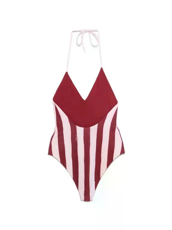 Fendi Striped Halterneck Swimsuit