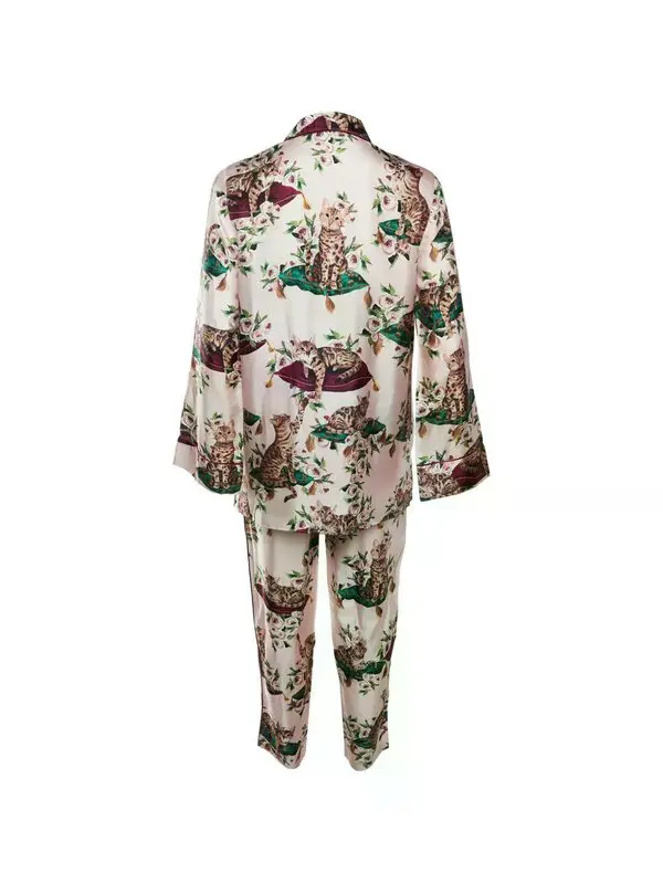 Dolce & Gabbana Floral Cat-print Pajamas