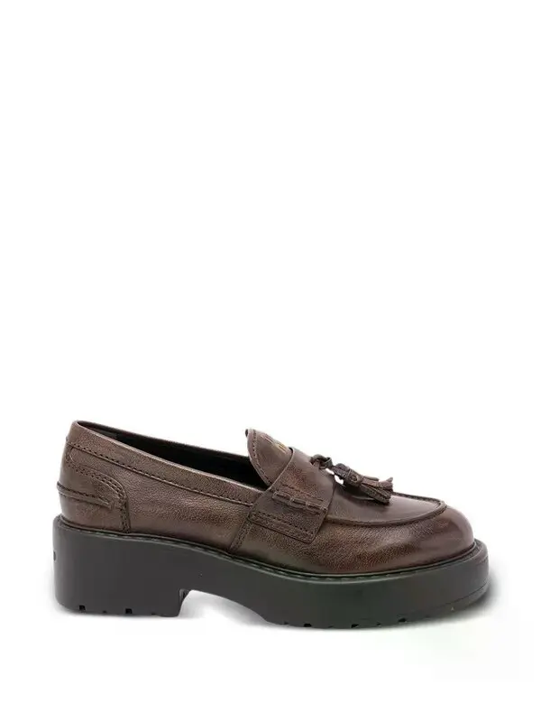 Miu Miu Embellished Chunky Loafers - Brown