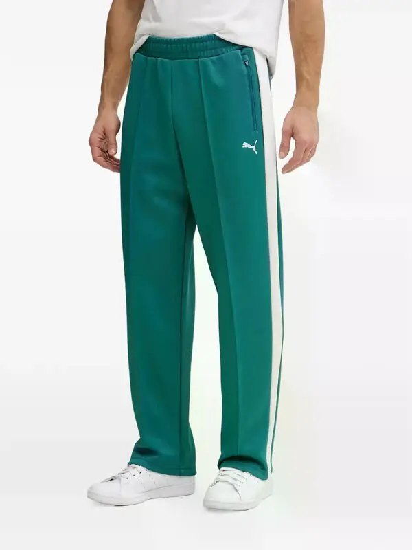 PUMA T7 Logo-embroidered Side-stripe Track Pants - Green