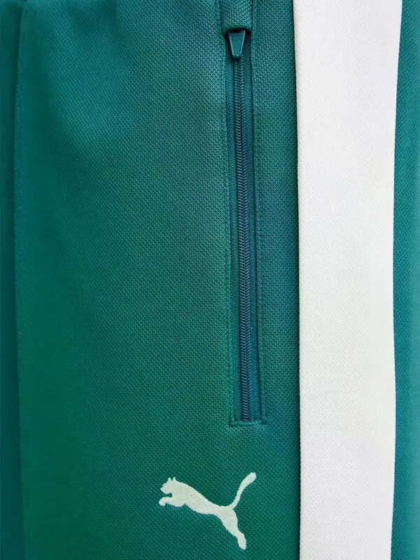 PUMA T7 Logo-embroidered Side-stripe Track Pants