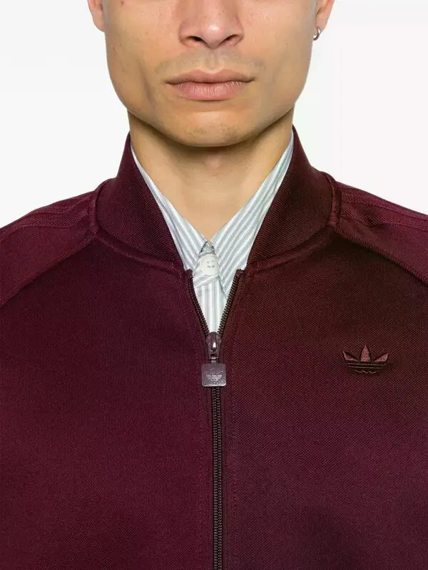 Adidas Logo-embroidered Zip-up Sweater