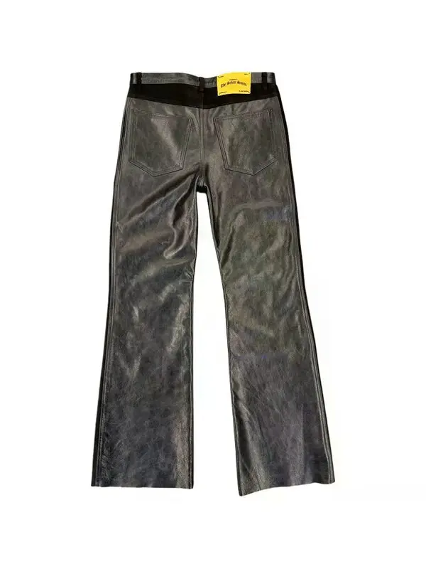 SEKRIT Chopper Cross-patch Leather Trousers