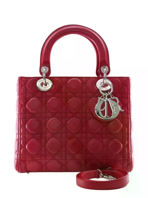 Dior 2012 Medium Lambskin Cannage Lady Satchel