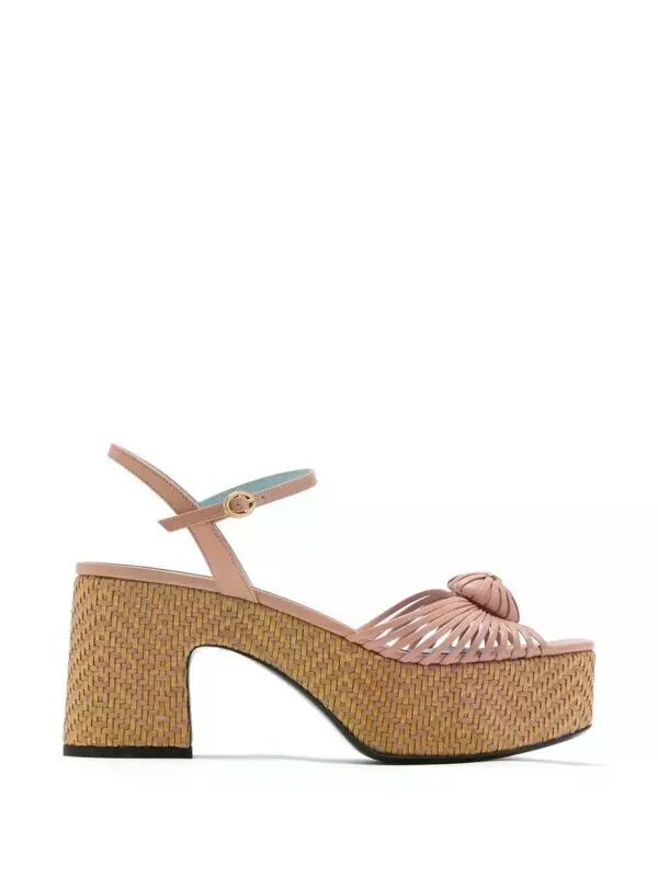 Valentino Garavani Logo-plaque Platform Espadrilles - Pink
