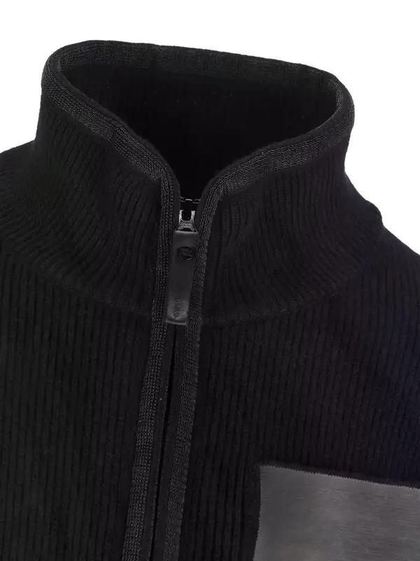 MASSIMO OSTI STUDIO Logo Patch Ribbed Knit Cardigan