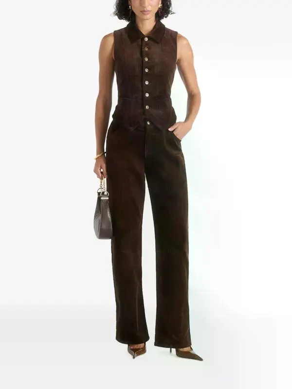 Manière De Voir Clover Mid-rise Corduroy Trousers - Brown