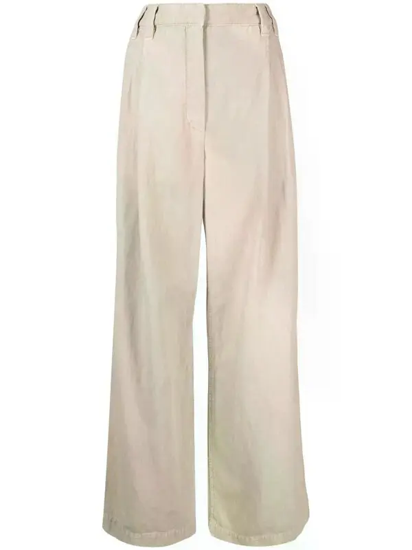 Brunello Cucinelli Pleat Detail Wide-leg Trousers - Neutrals