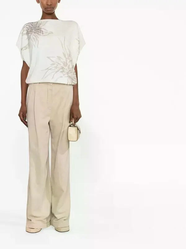 Brunello Cucinelli Pleat Detail Wide-leg Trousers