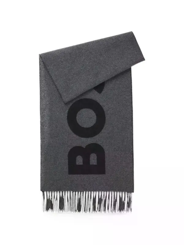 BOSS Italian-made Scarf In A Wool-blend Jacquard
