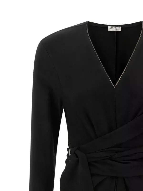 Brunello Cucinelli Monili Wrap-style Midi Dress