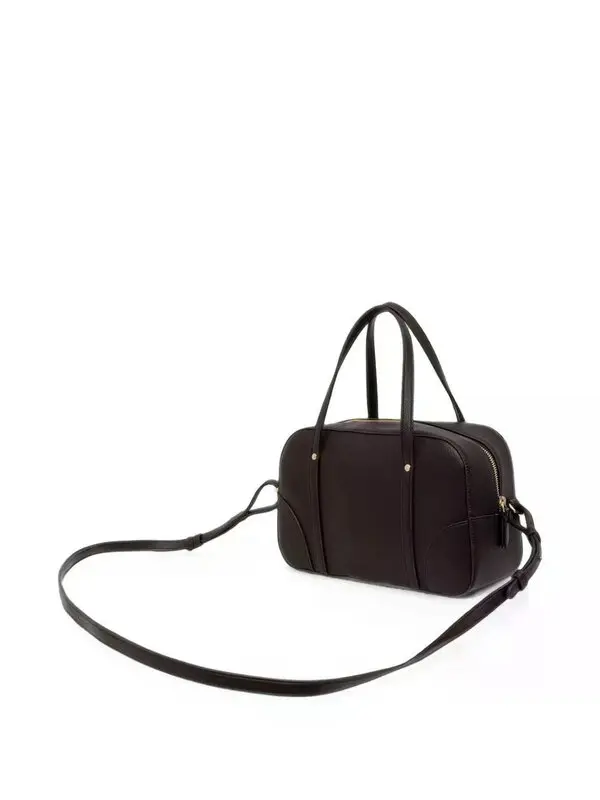 Armani Exchange Logo Plaque Pebbled Leather Handbag