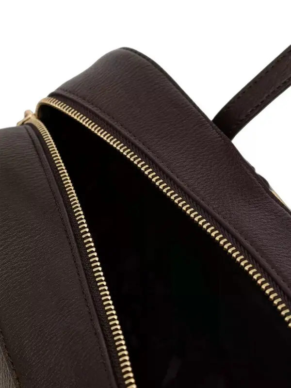 Armani Exchange Logo Plaque Pebbled Leather Handbag