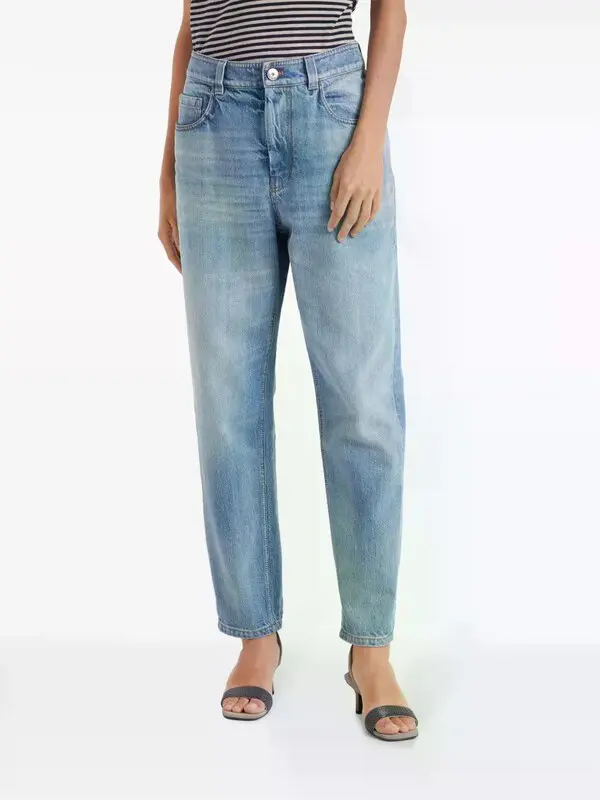 Brunello Cucinelli Tapered Jeans With Monili Chain Detail
