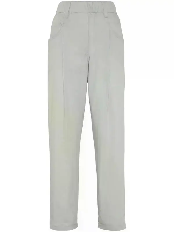 Brunello Cucinelli Straight-leg Cotton Trousers - Grey