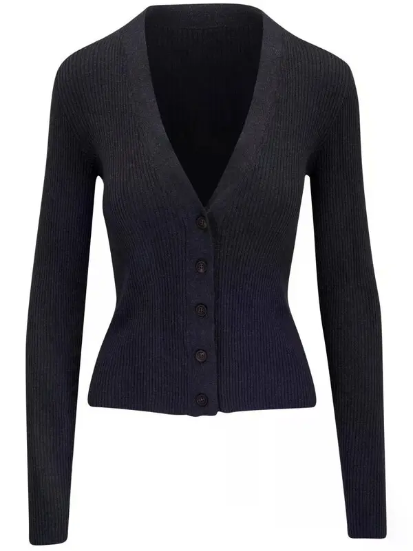 Brunello Cucinelli Ribbed V-neck Cardigan - Grey