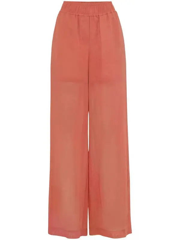 Brunello Cucinelli Semi-sheer Wide-leg Trousers