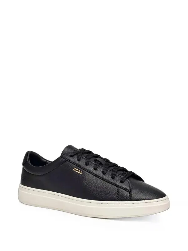 BOSS Kieran Grained Leather Sneakers - Black