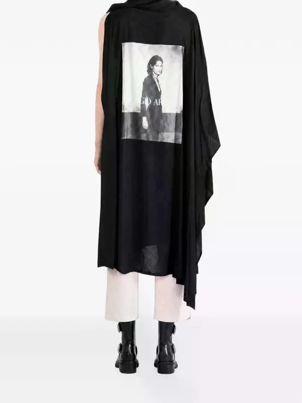 Yohji Yamamoto Graphic Print Asymmetric Midi Dress