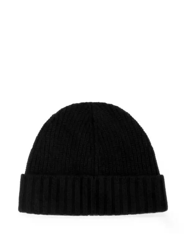 Stone Island Logo-patch Ribbed-knit Beanie Hat