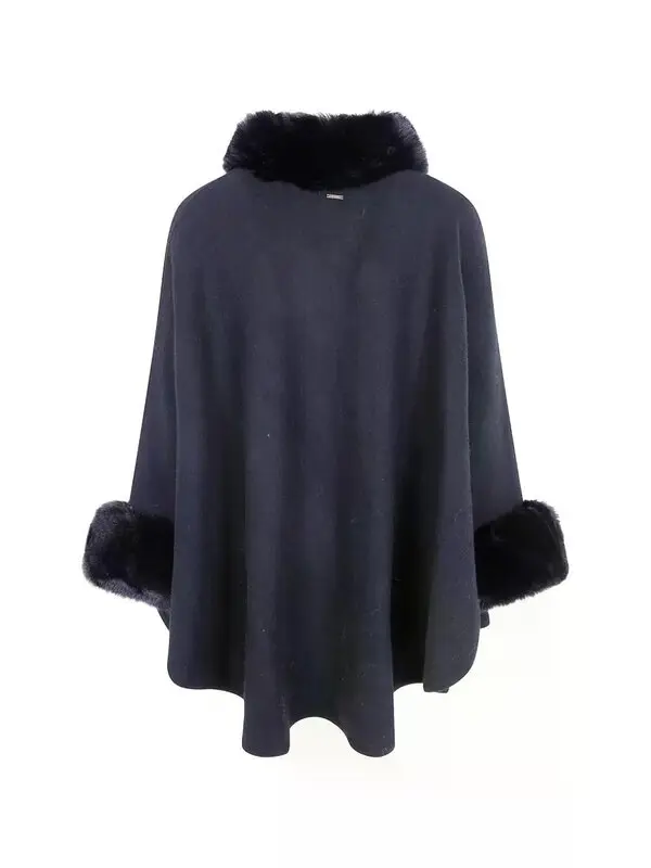 TWINSET Faux-fur Trimmed Cape - Black