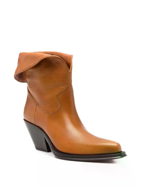 Chloé Floral-embroidered Leather Ankle Boots