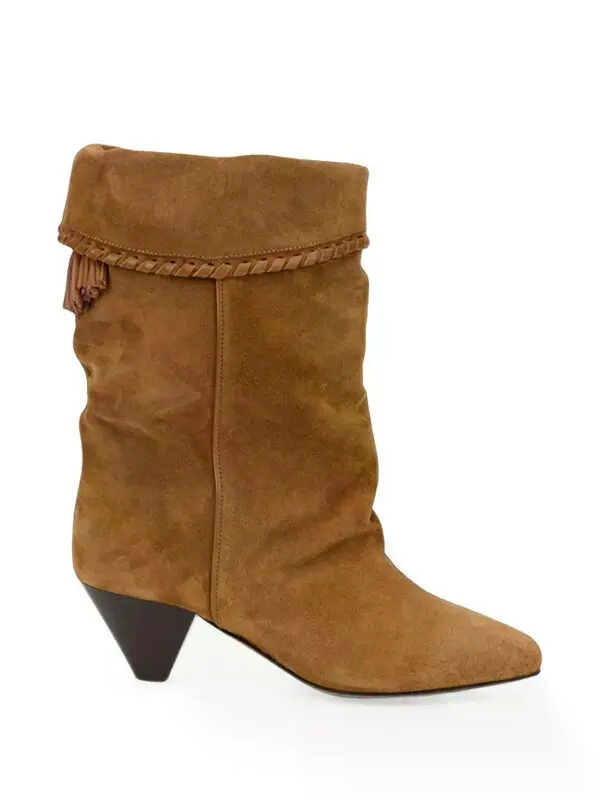 Isabel Marant Étoile Dalby Tassel-detail Braided-trim Ankle Boots - Brown