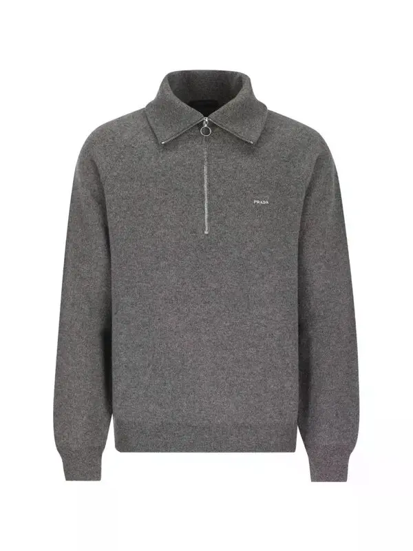 Prada Wool And Cashmere Polo Sweater
