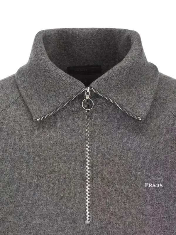 Prada Wool And Cashmere Polo Sweater