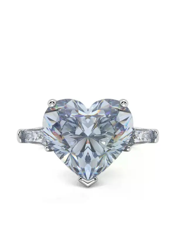 SOLO FOR DIAMONDS Heart-cut Diamond Ring With Baguette Side Stones
