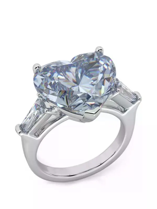 SOLO FOR DIAMONDS Heart-cut Diamond Ring With Baguette Side Stones