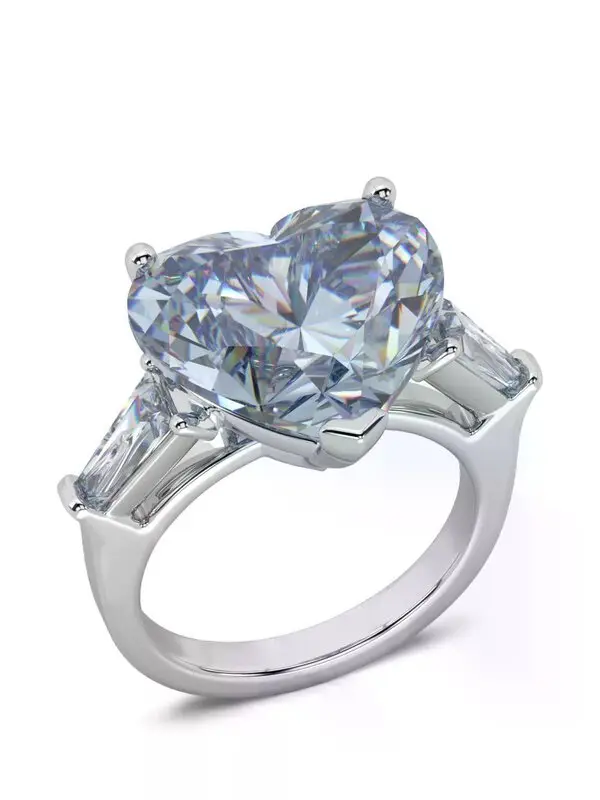 SOLO FOR DIAMONDS Heart-cut Diamond Ring With Baguette Side Stones