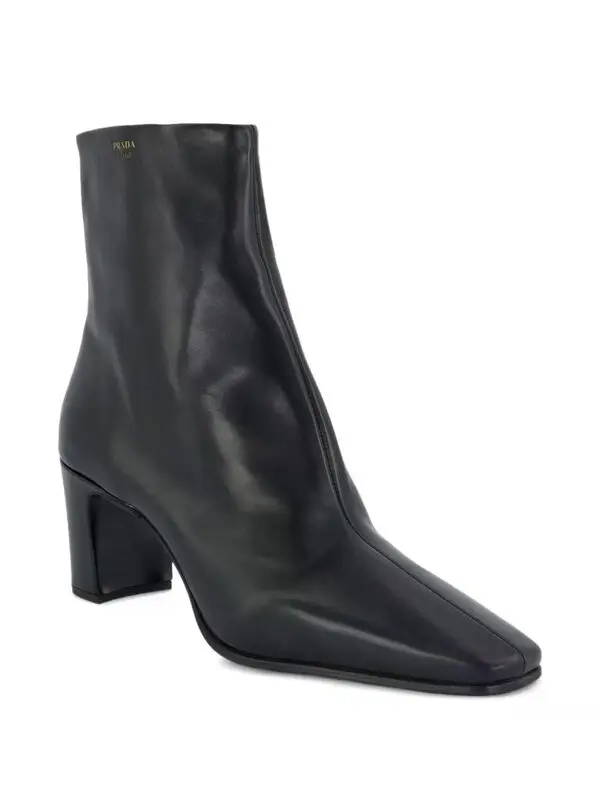 Prada Leather Booties - Black