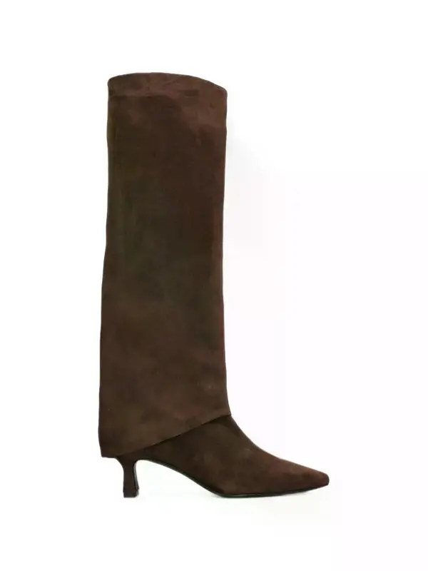 THE SELLER Fold-over Pointed-toe Boots - Brown