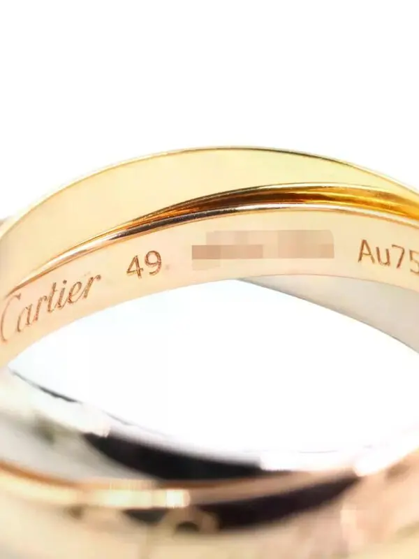 Cartier 18k Yellow, Rose, And White Trinity Ring