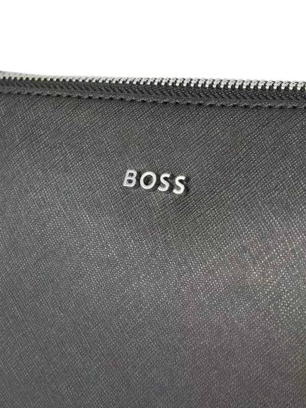 BOSS Logo-plaque Leather Clutch Bag