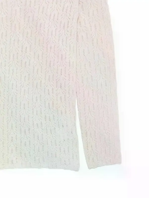 Alpha Studio Open-knit Long-sleeve Sweater - Neutrals