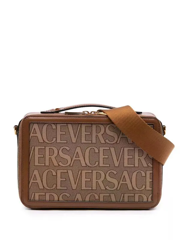 Versace 2021-2026 Canvas All Over Messenger Bag Satchel - Brown