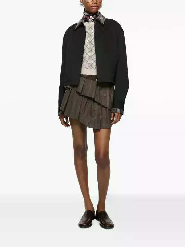 Acne Studios Short Pleated Wool Skirt - Brown