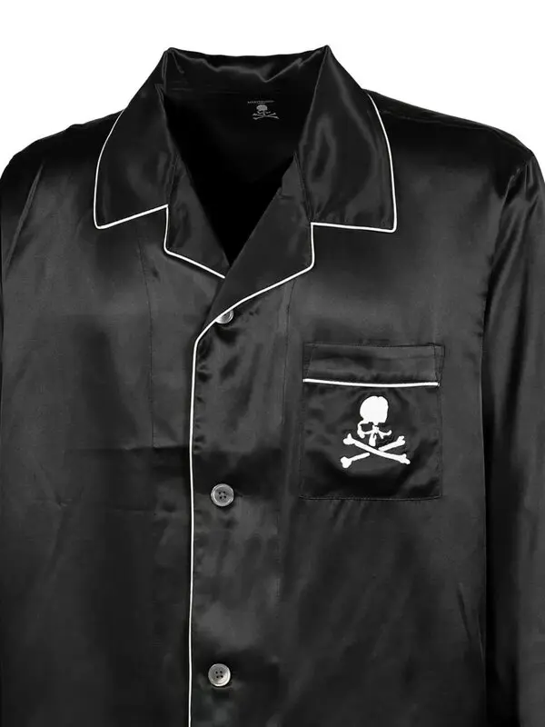 MASTERMIND WORLD Skull-embroidered Silk Pajama