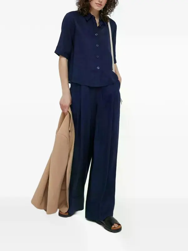 BENETTON Buttoned Shirt With Classic Collar - Blue