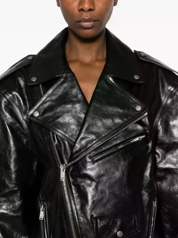 Saint Laurent Grained Leather Biker Jacket