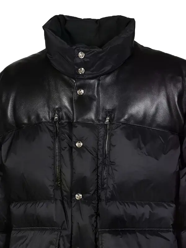 MASTERMIND WORLD Leather-panelled Quilted Down Jacket