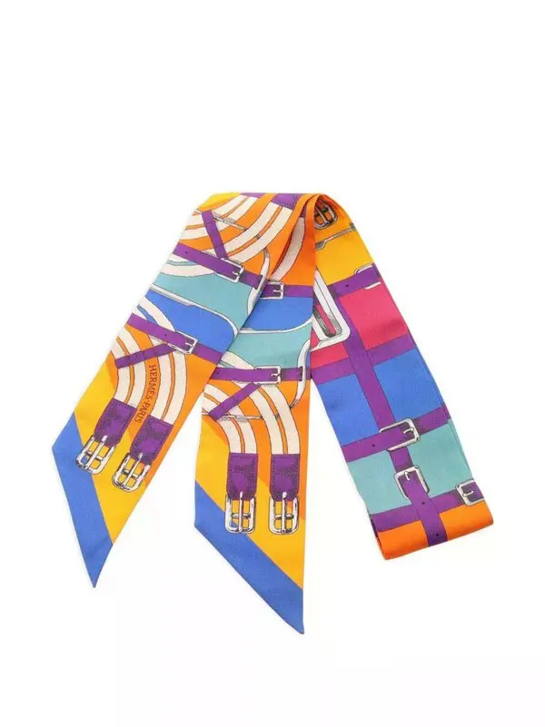 Hermès 2010s Twilly Ribbon Scarf - Orange