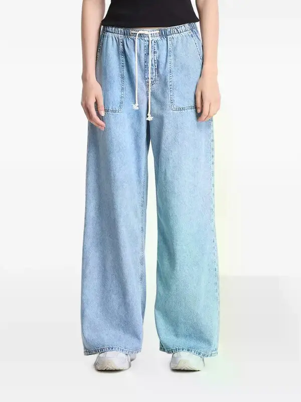 Gap Drawstring-waist Wide-leg Jeans - Blue