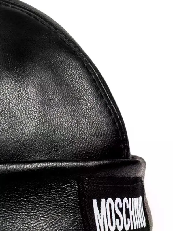 Moschino Logo-patch Leather Hat