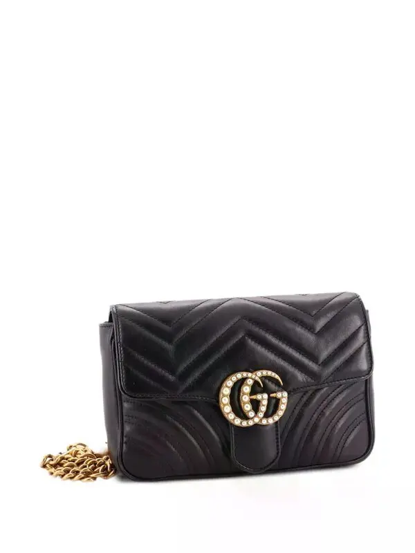 Gucci Gg Marmont Matelassé Leather Belt Bag - Black